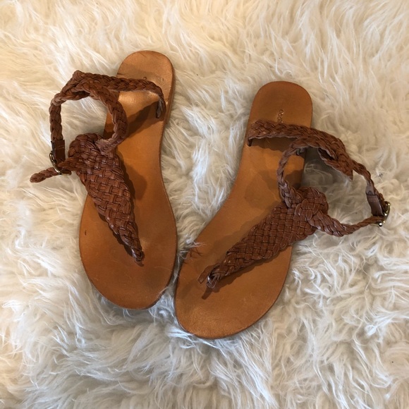 Urban Outfitters | Shoes | Ecot Aurora Braided Leather Tstrap Sandals ...